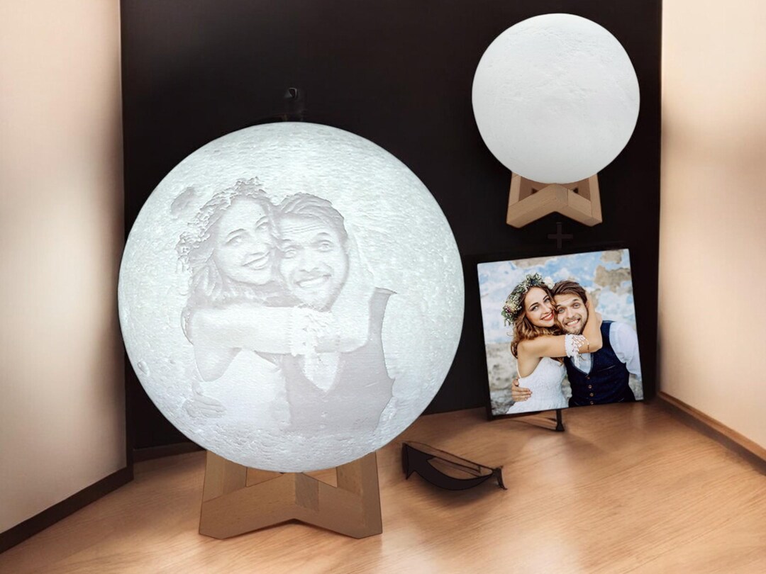 Personalized 3D Printing Moon Lamp Customized Photo & Text Lunar Night ...