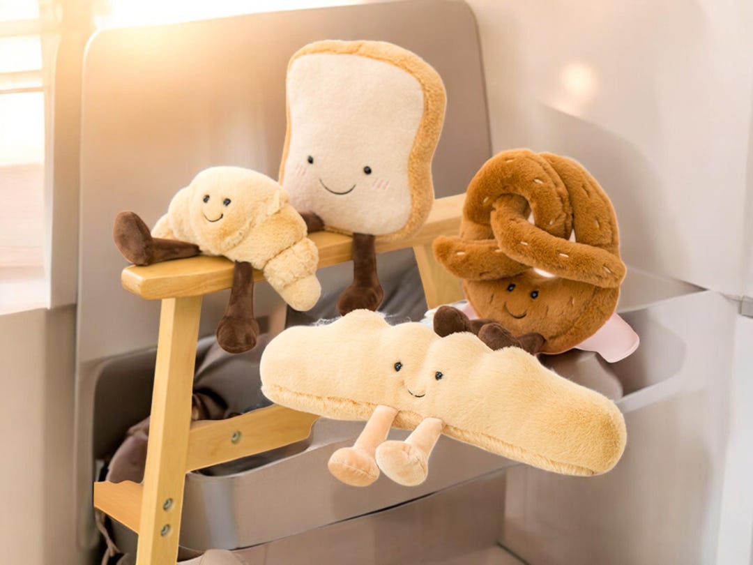 Kawaii Hot Bread Plush Toy Cute Food Series Baguette, Croissant ...
