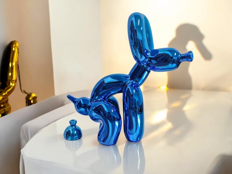 Cute Balloon Dog Poop Statue Resin Animal Sculpture for Home & Office ...