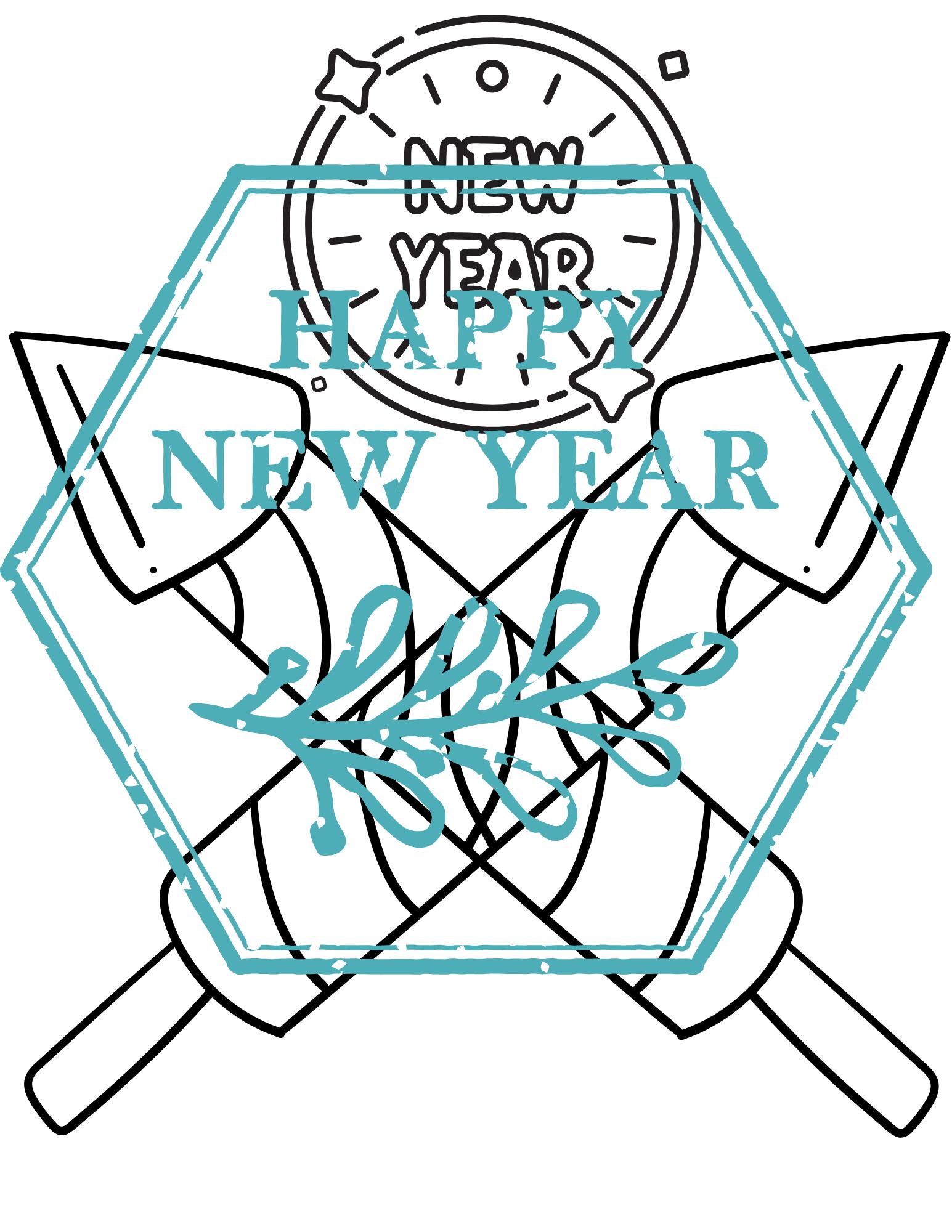 10 New Year 2025 Printable Coloring Pages - Etsy