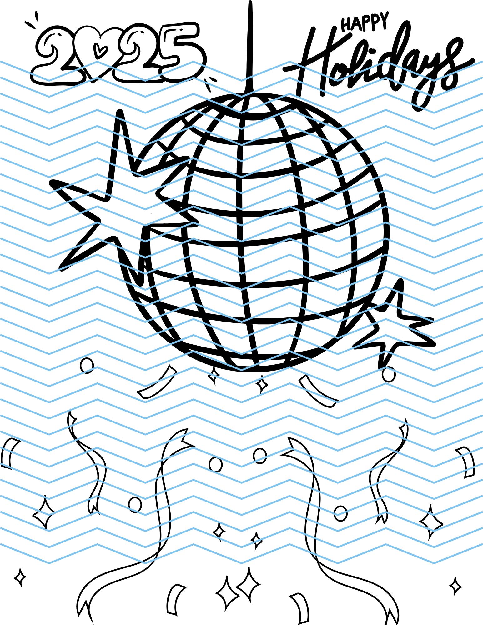 10 New Year 2025 Printable Coloring Pages - Etsy