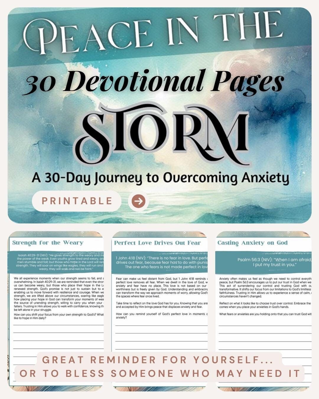 Printable Christian Devotional - Peace in the Storm 30 Day Journey to ...