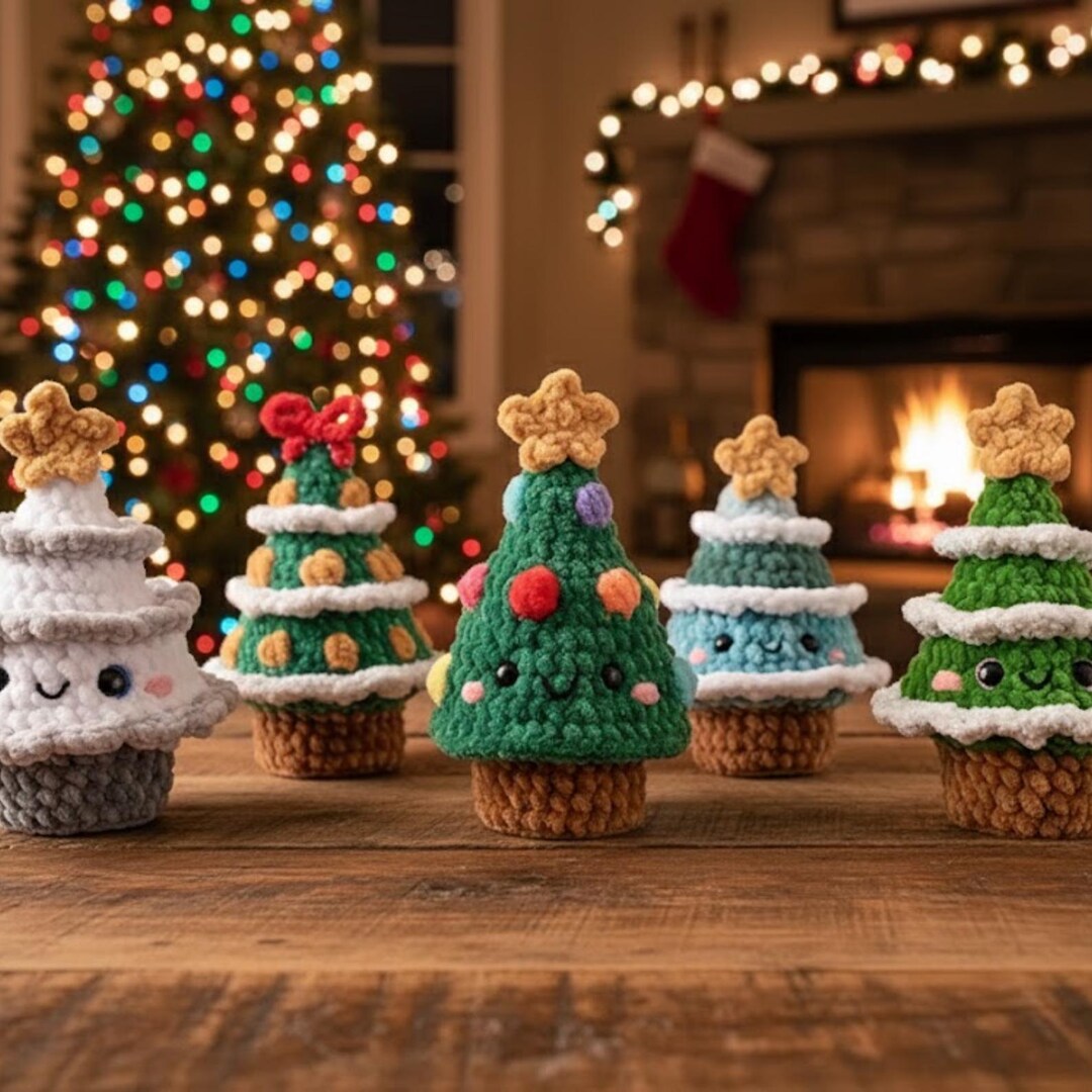Kawaii Christmas Trees – Amigurumi Holiday Tree Set Crochet Pattern - Etsy