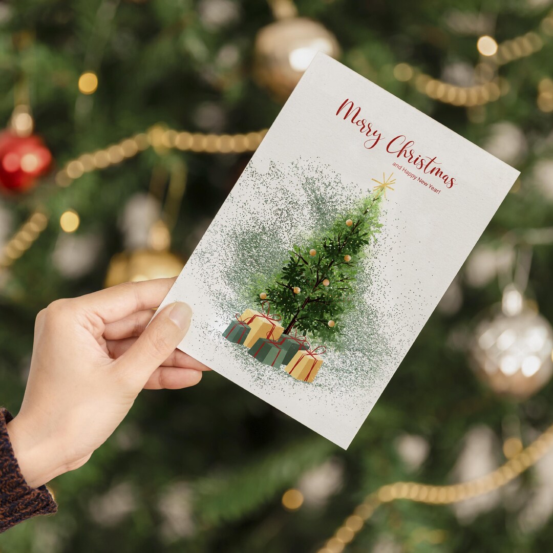 Merry Christmas Digital Card | Printable Holiday Greeting Card - Etsy