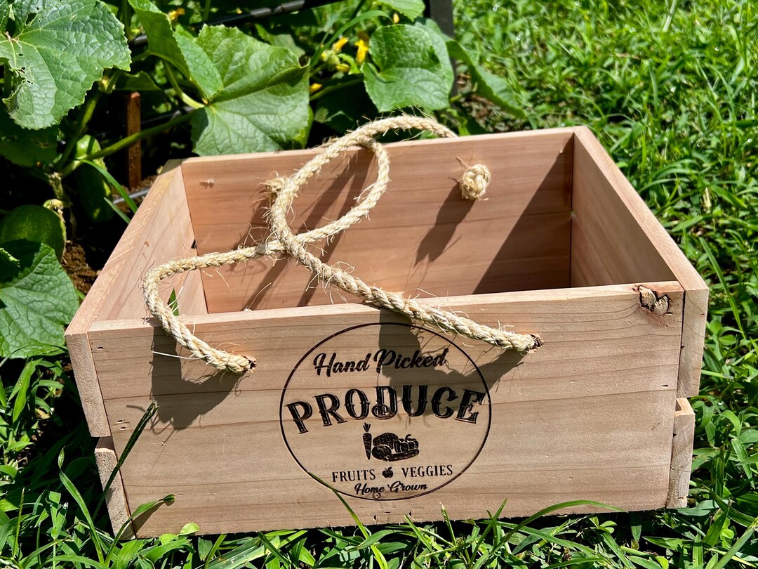 Rustic Hand Picked Wooden Garden Produce Trug| Fruit and Vegetable ...