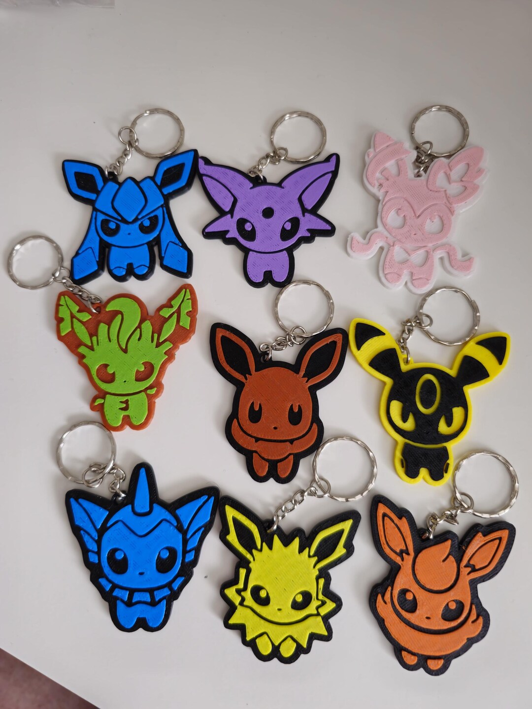 3d Printed Eeveelution Keyring, Eevee Keychain, Bag Charm - Etsy