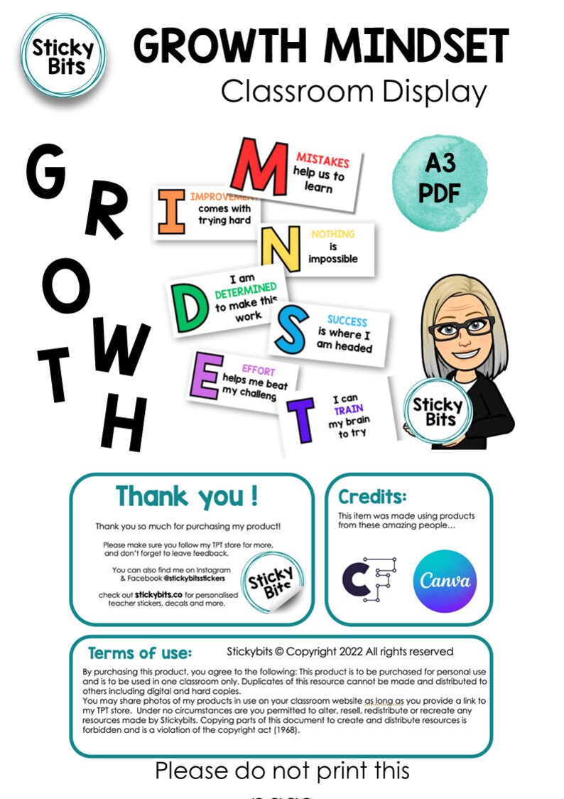 GROWTH MINDSET| Classroom Display, Positivity, Wellbeing - Etsy