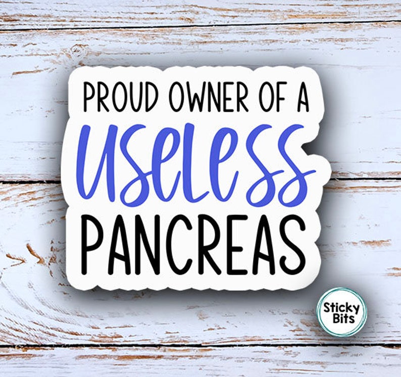 Useless Pancreas | Diabetes Sticker | Funny Diabetes Sticker | Diabetic ...