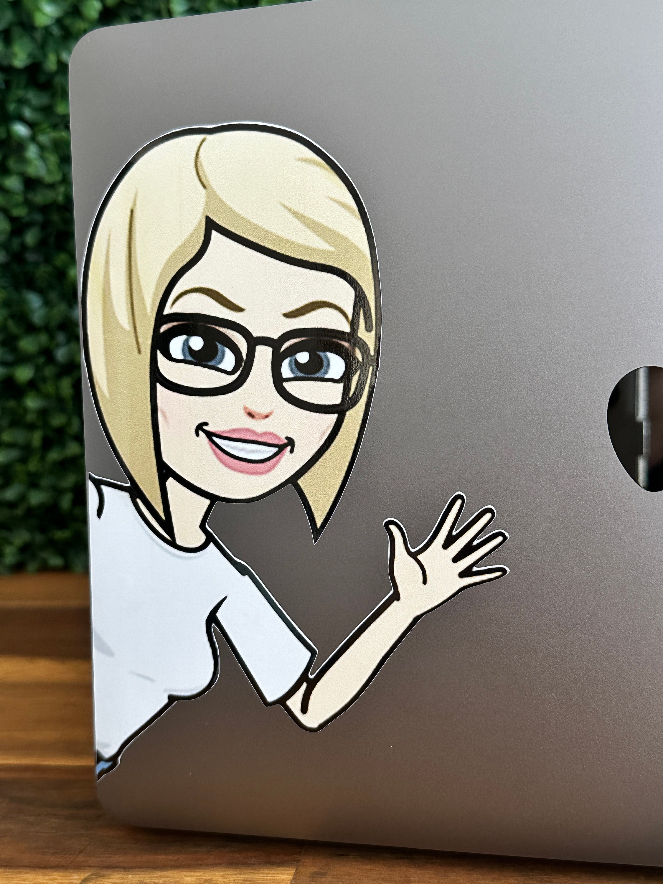 Bitmoji Laptop Decal Teacher Personalised Label - Etsy
