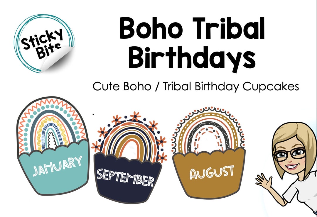 CLASS BIRTHDAYS | Boho | Classroom Decor | Birthday | Cupcakes ...