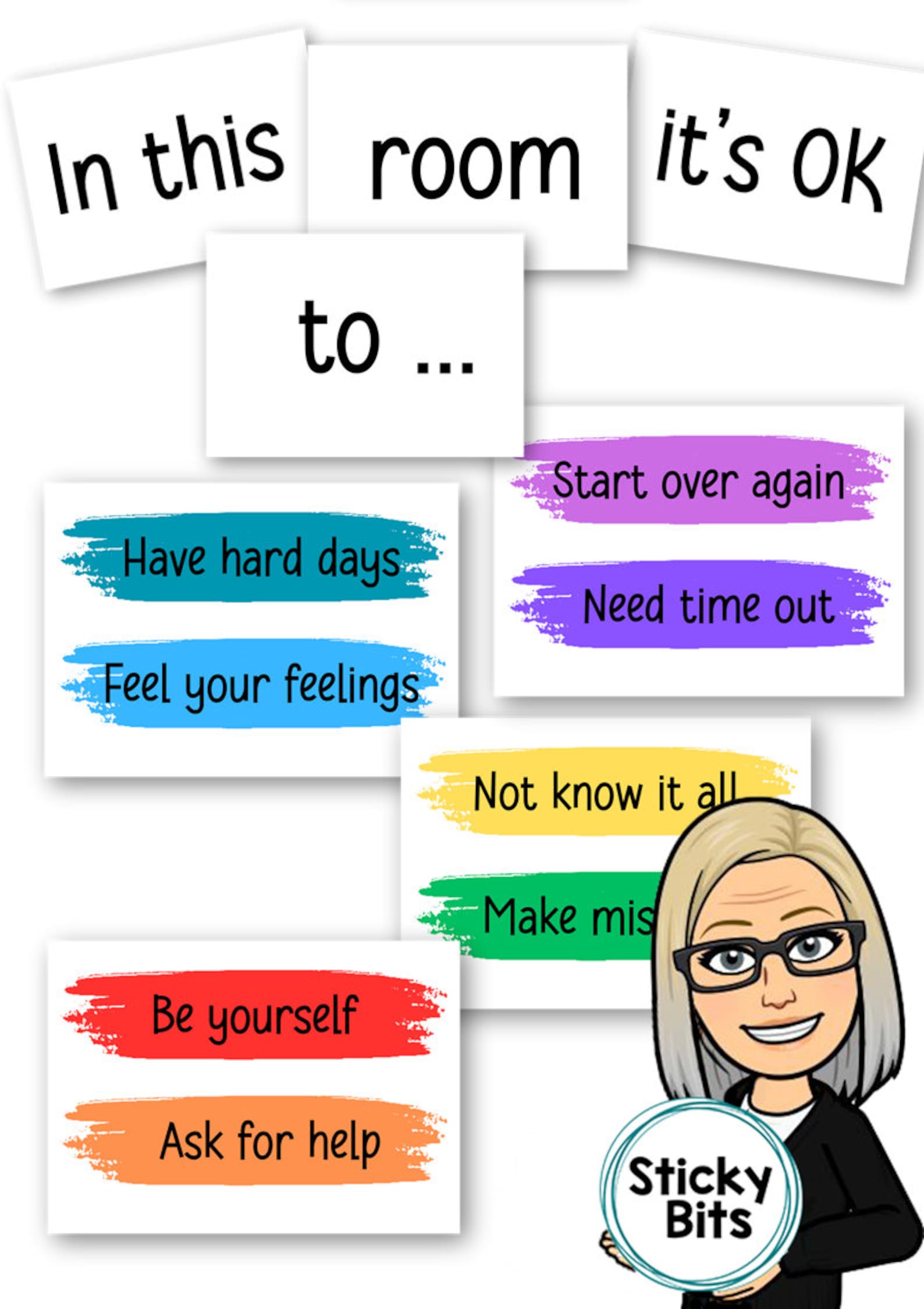 IT'S OK | Classroom Poster, Positivity, Wellbeing - Etsy