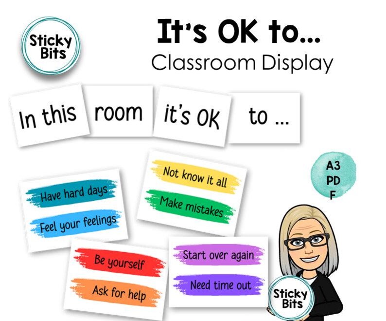 IT'S OK | Classroom Poster, Positivity, Wellbeing - Etsy