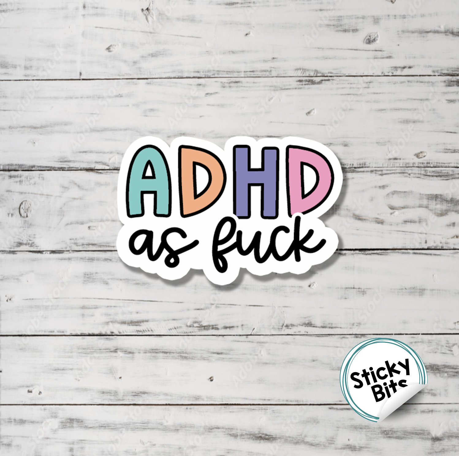 ASFUCK Funny Sayings ADHD Stickers Laptop Stickers Water Bottle ...