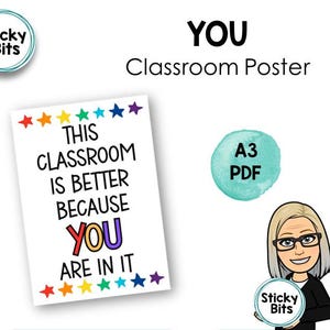 YOU | Classroom Poster, Positivity, Wellbeing - Etsy