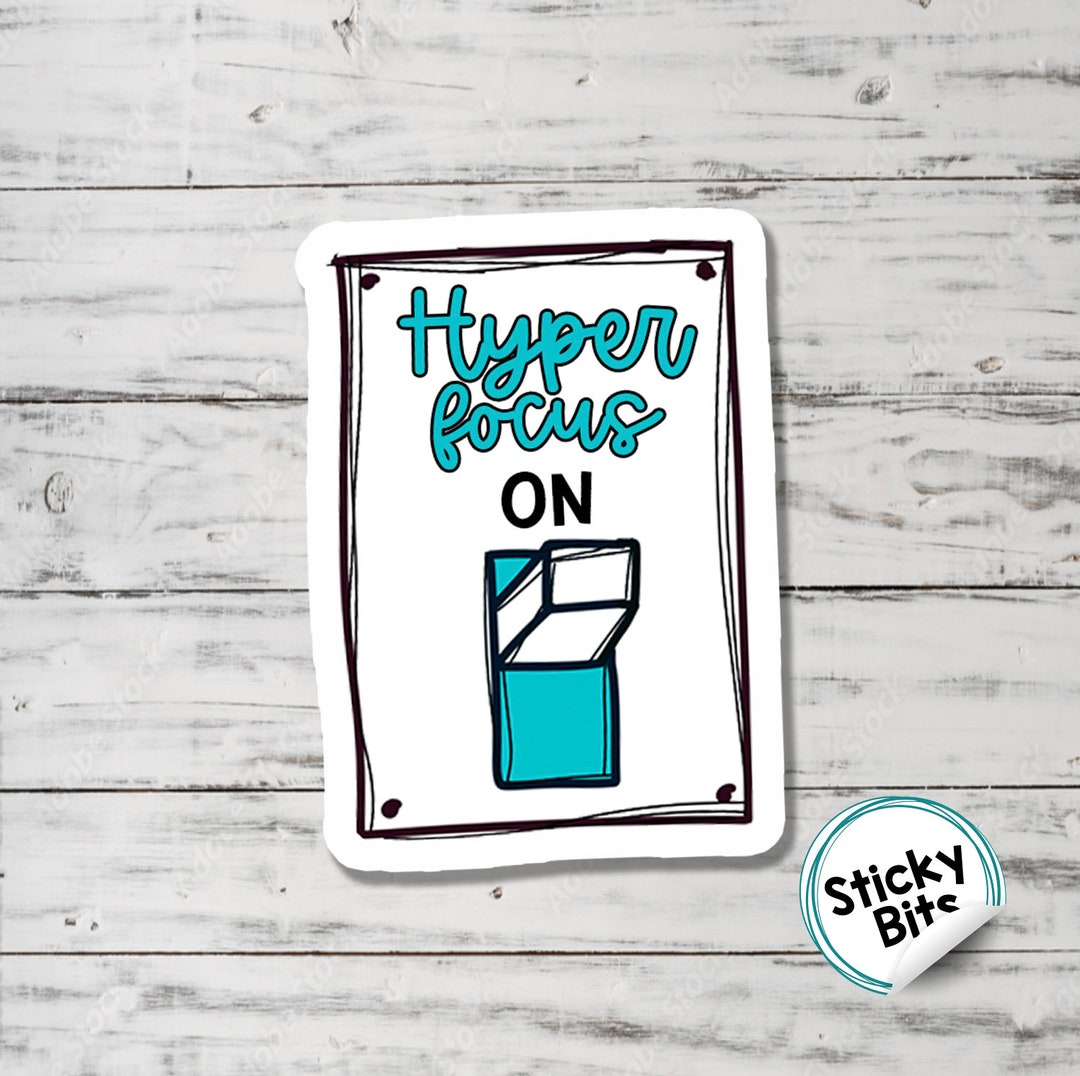 HYPERFOCUS | Funny Sayings, ADHD Stickers, Laptop Stickers, Water ...