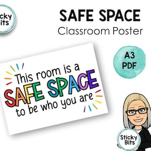 SAFE SPACE | Classroom Poster, Positivity, Wellbeing - Etsy