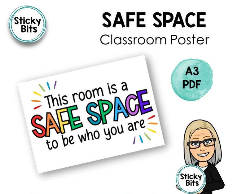SAFE SPACE | Classroom Poster, Positivity, Wellbeing - Etsy