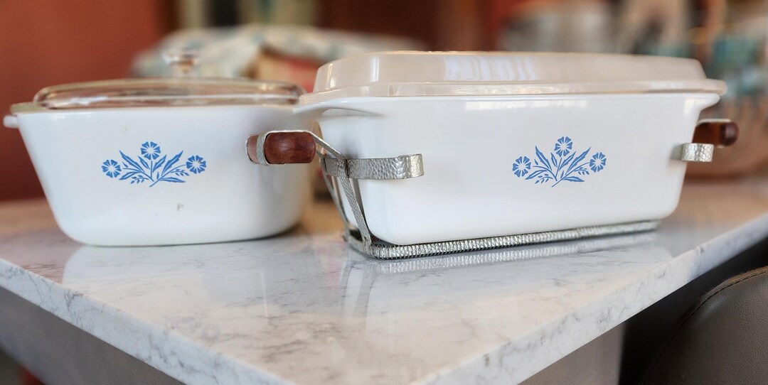 Rare Vintage Corningware Blue Cornflower Collection Bakeware Roaster ...