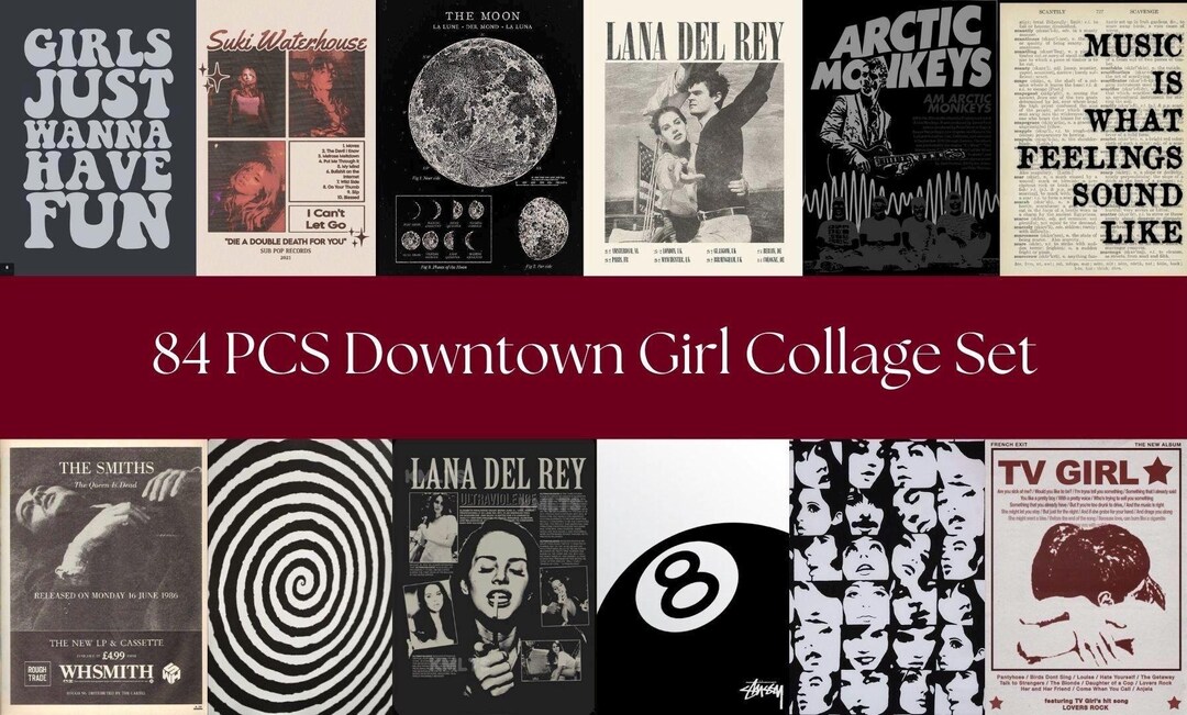 84pc Downtown Girl Poster Picture Collage Vintage Downtown Aesthetic ...