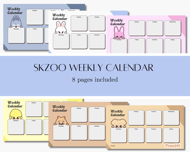 Instant Download Printable Weekly SKZOO Calendar Digital Download Stray ...