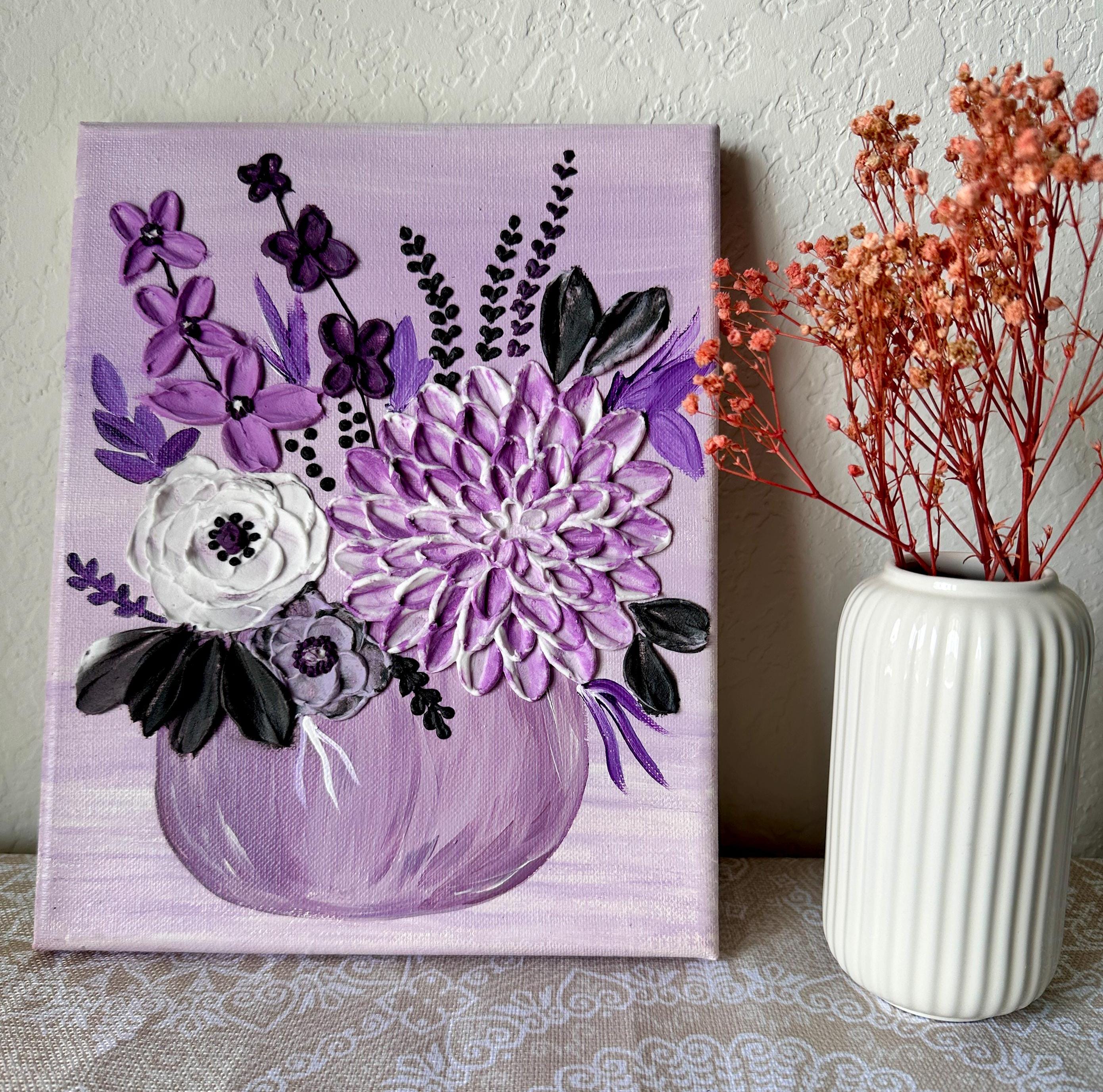 Floral Texture Art | Textured Flower Painting | Home Decor | Flower ...