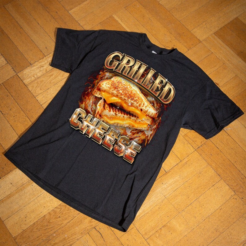 Grilled Cheese Shirt, Food Lover, Funny Gag T-shirt, Weird Shirts, 90s ...