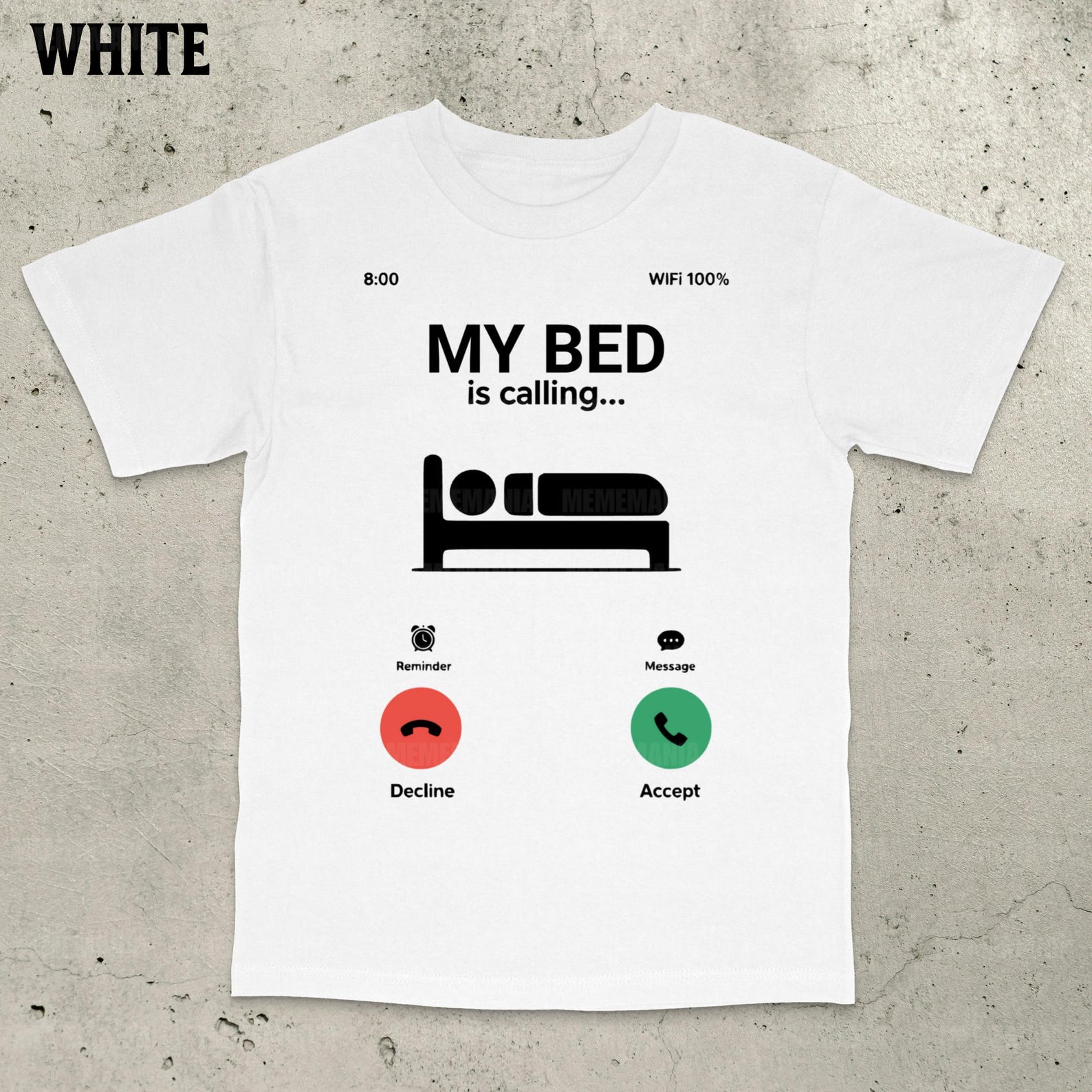 My Bed is Calling Funny Meme T-shirt | Lazy Sleep Humor Graphic Tee ...
