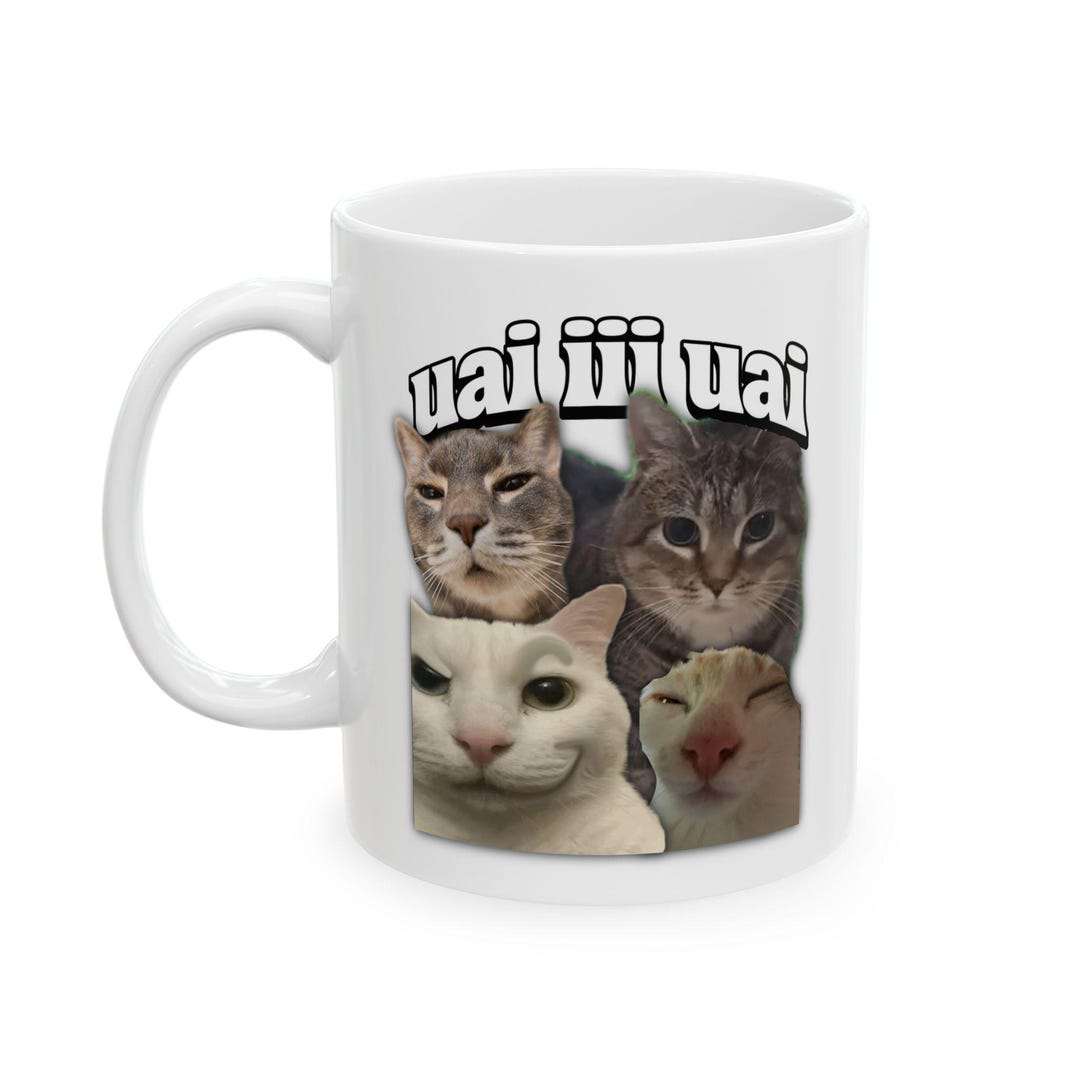 Uai Cat Meme Ceramic Mug, Funny Sigma Cat Coffee Cup, Ohio Rizz Alpha ...