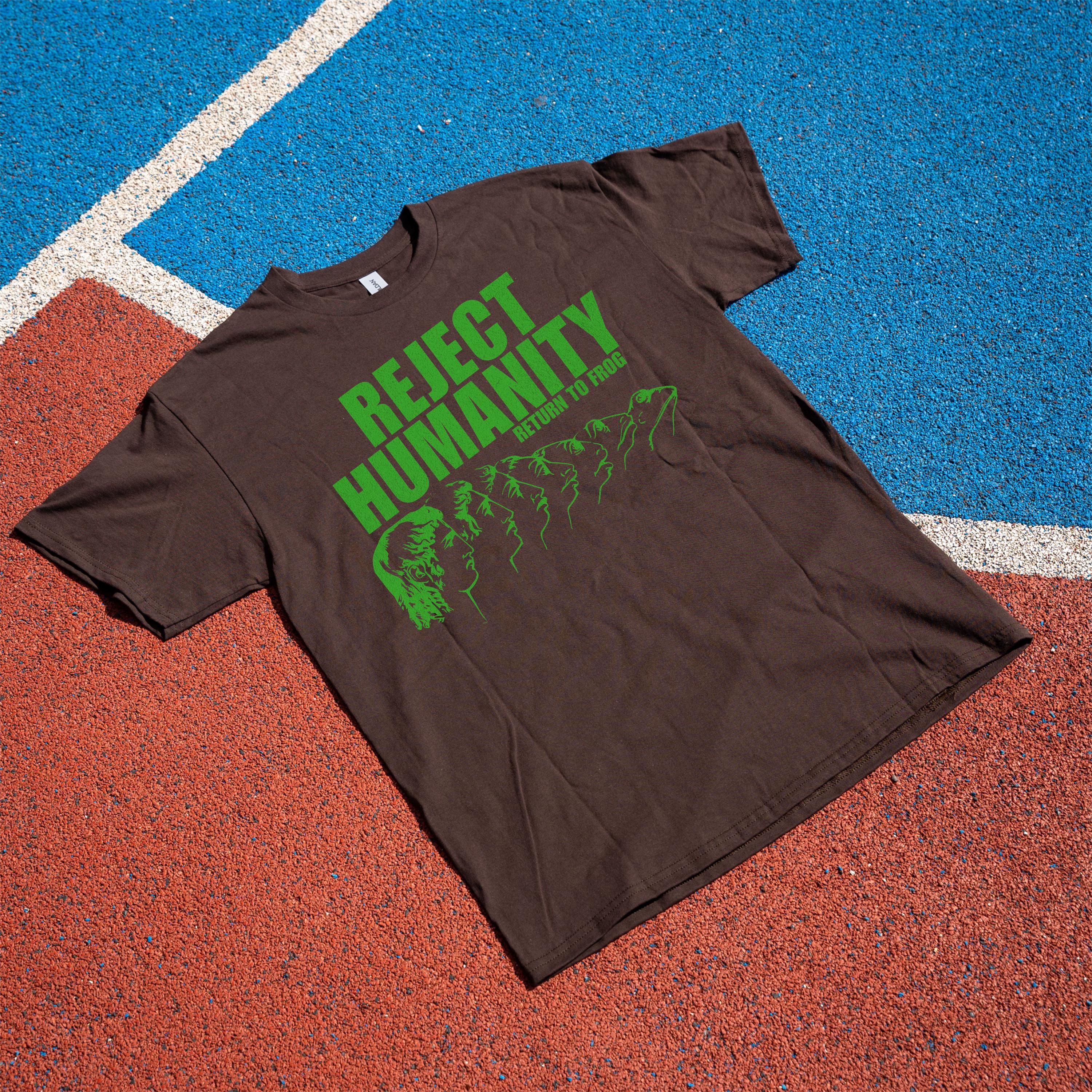 Reject Humanity Frog Graphic T-shirt | Scientific Evolution Meme ...