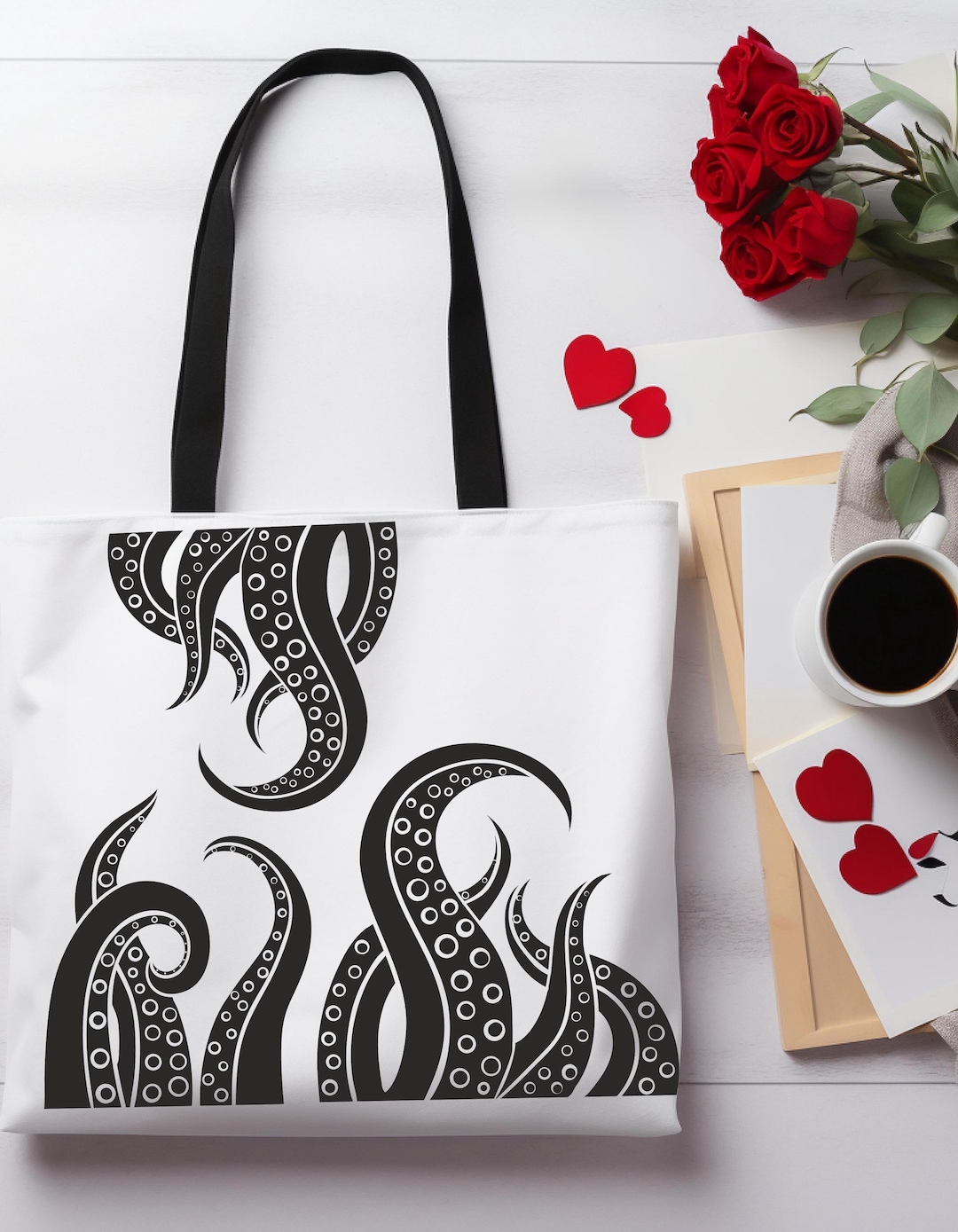 Tote Bag . Journey Well 'leviathan' Octopus Tote. Beautiful Reusable ...