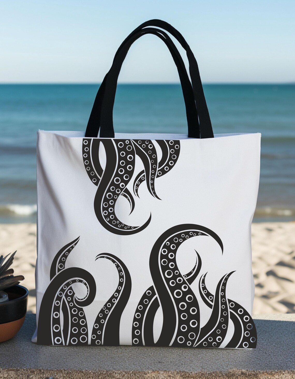 Tote Bag . Journey Well 'leviathan' Octopus Tote. Beautiful Reusable ...
