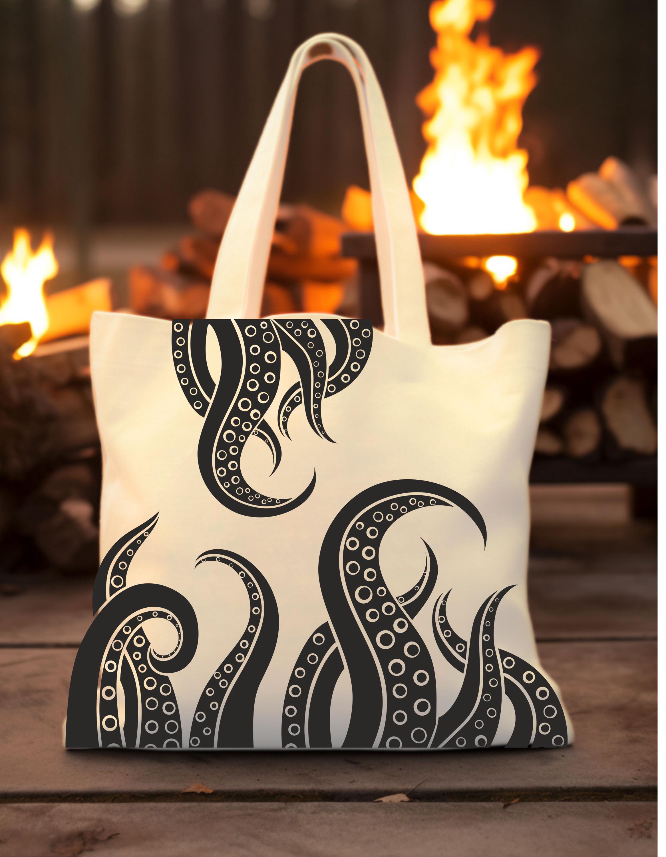 Tote Bag . Journey Well 'leviathan' Octopus Tote. Beautiful Reusable ...