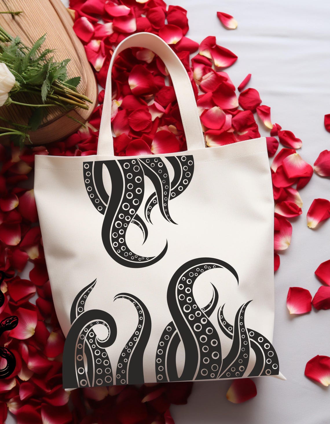 Tote Bag . Journey Well 'leviathan' Octopus Tote. Beautiful Reusable ...