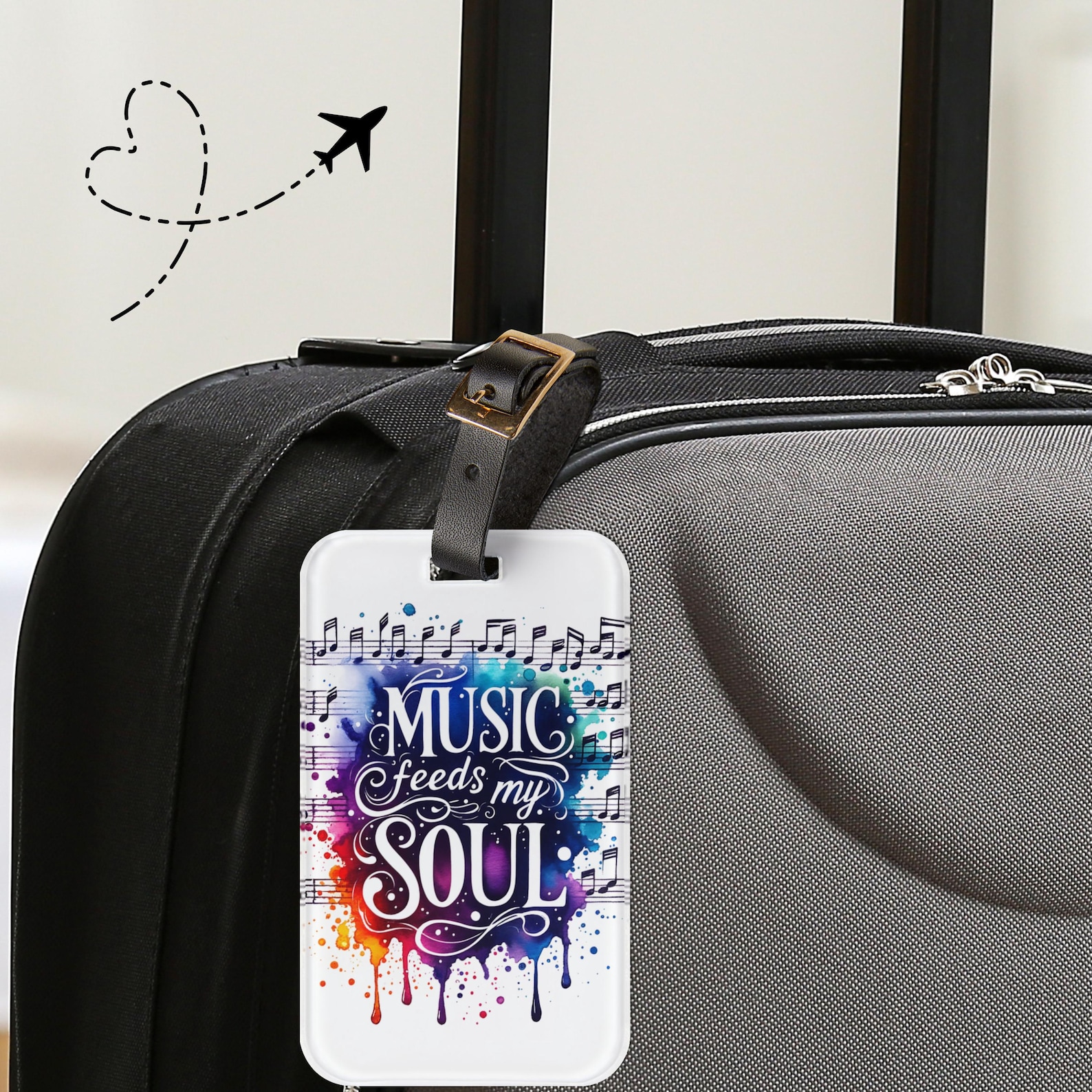 Musical Luggage Tag, A Vibrant Travel Accessory, Gift for Musicians ...