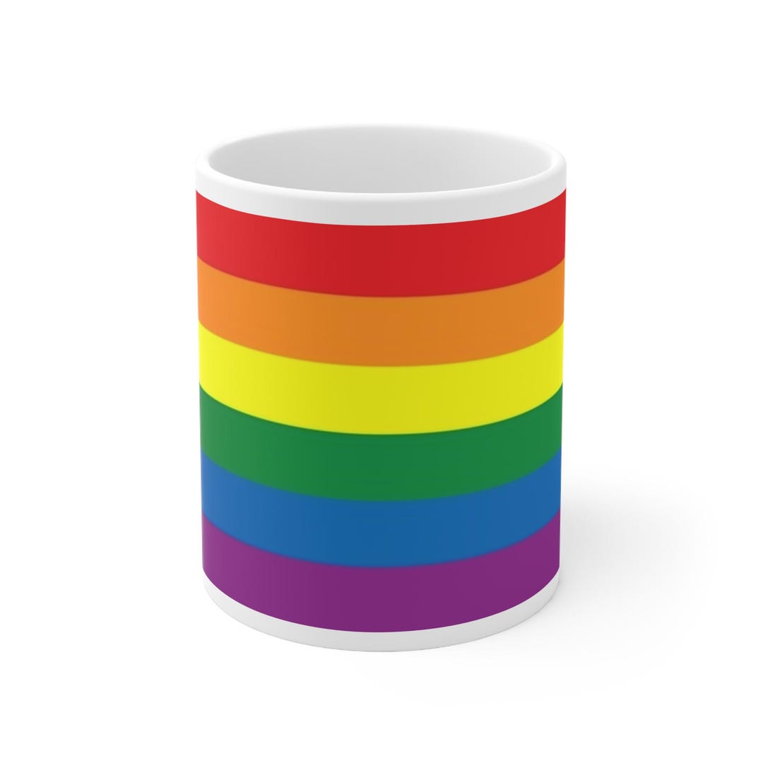 Gift Gay Pride Flag Mug Coffee and Tea Cup White Ceramic Mug for Him ...