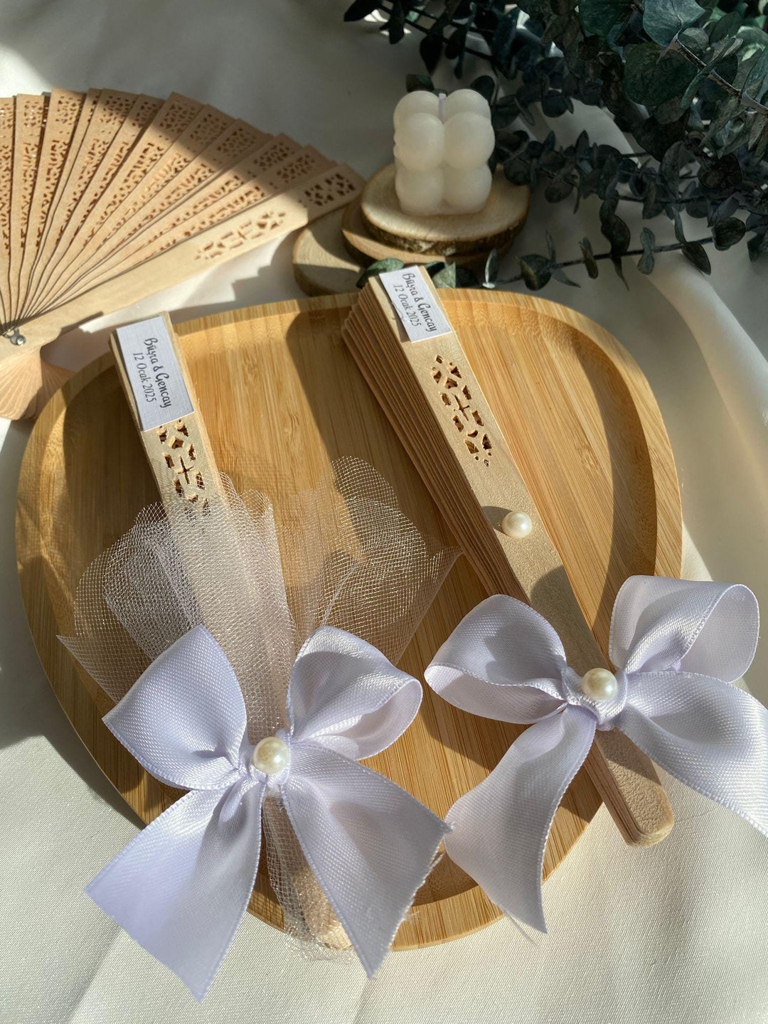 Premium Wooden Fan Favors,personalized Fans,summer Beach Wedding Favors ...