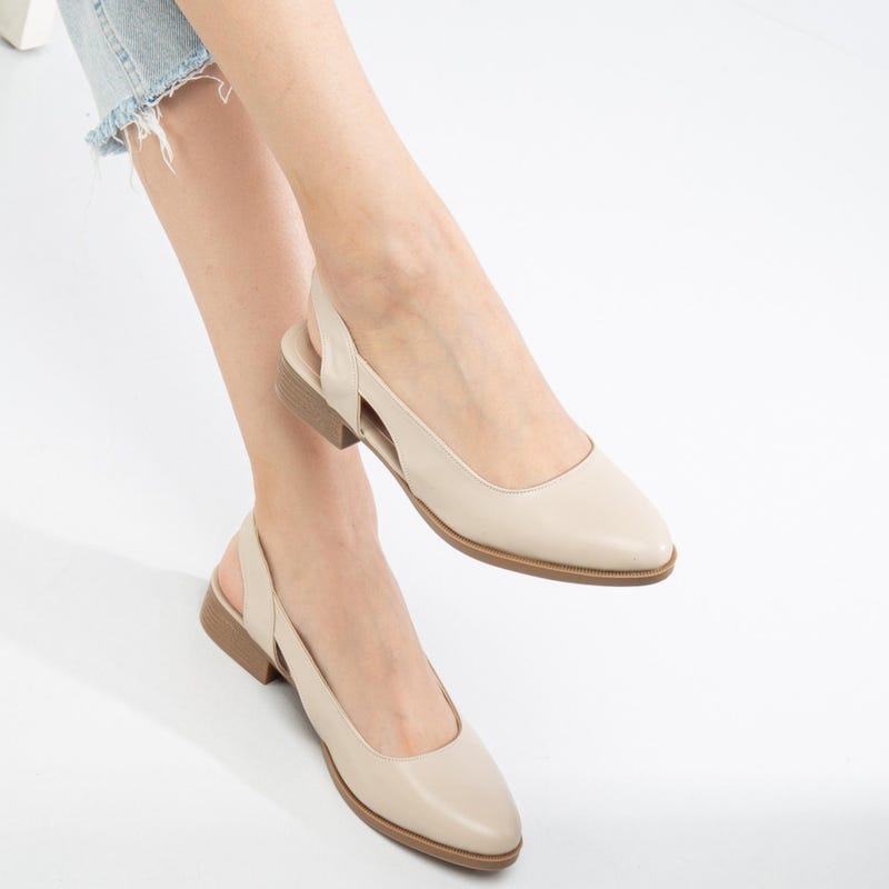 Beige Slingback Flats - Etsy
