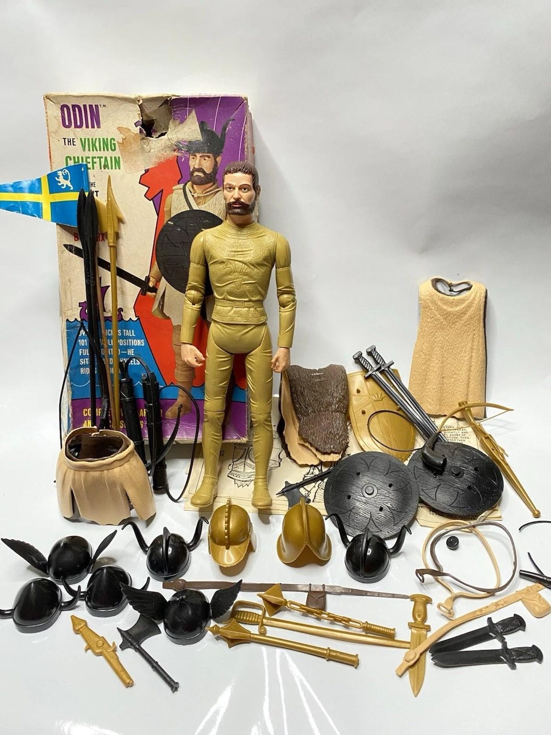 Marx Odin the Viking Chieftain 11" Figure Vintage Johnny West 1970 With ...