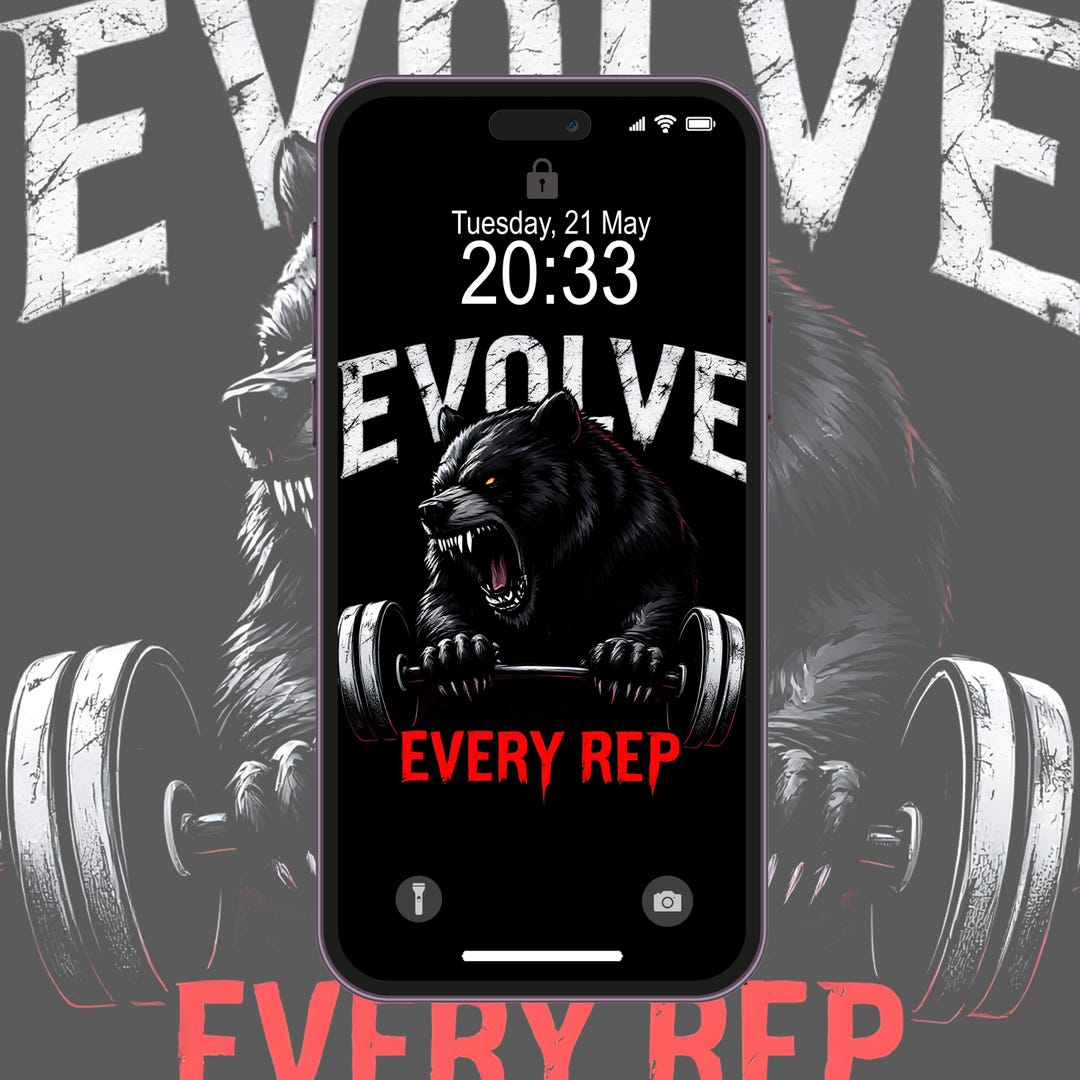 Fierce Gym Motivation iPhone Wallpaper – Evolve Every Rep, Digital ...