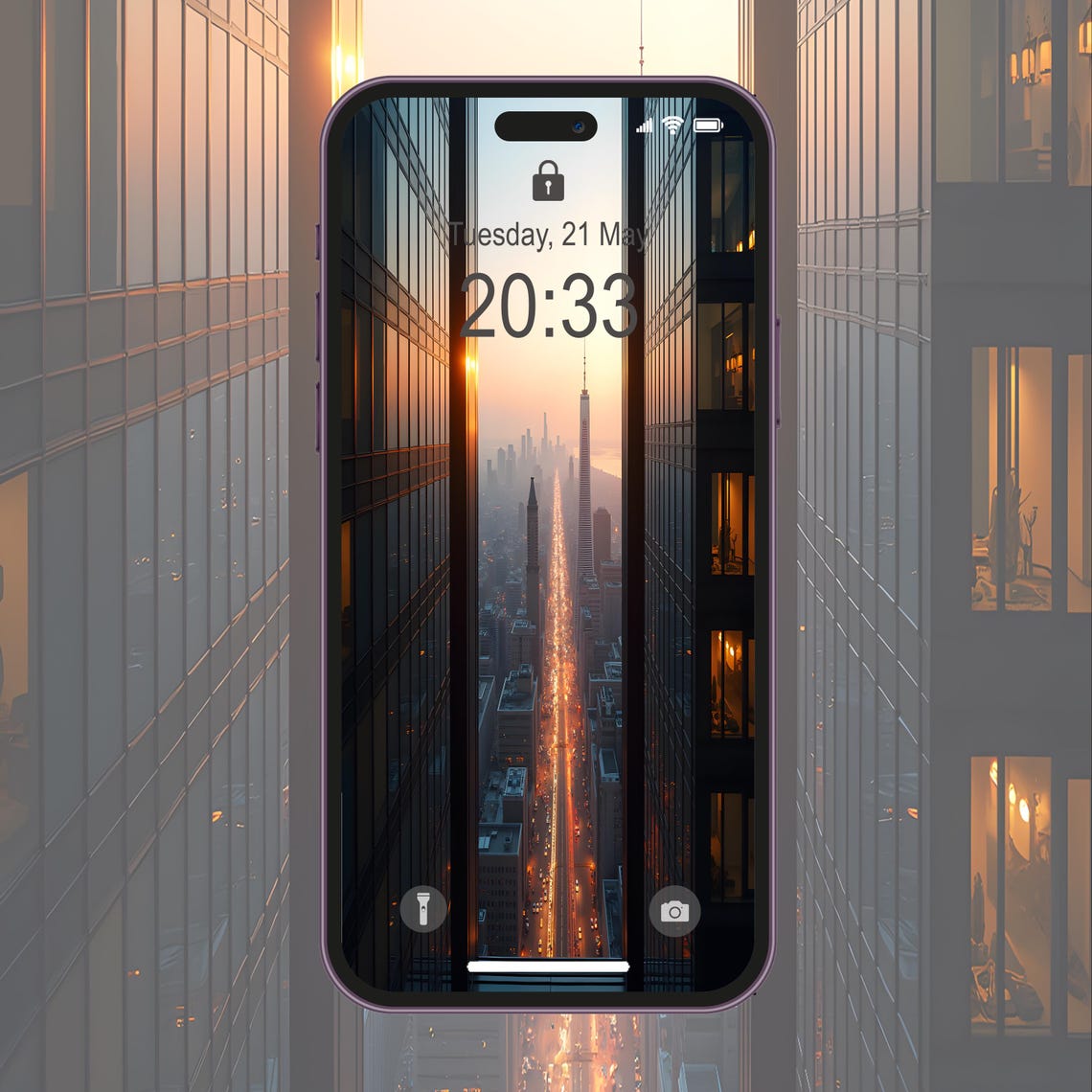 Ai-generated Cityscape iPhone Wallpaper| Stunning Urban Digital ...