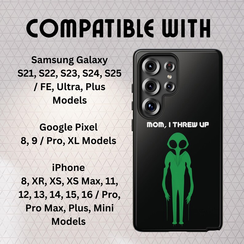 Alien Phone Case Funny Meme Design Quirky Cosmic Phone Cover Glossy ...