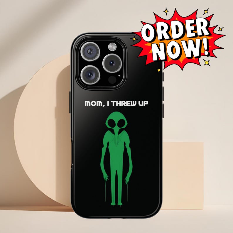 Alien Phone Case Funny Meme Design Quirky Cosmic Phone Cover Glossy ...