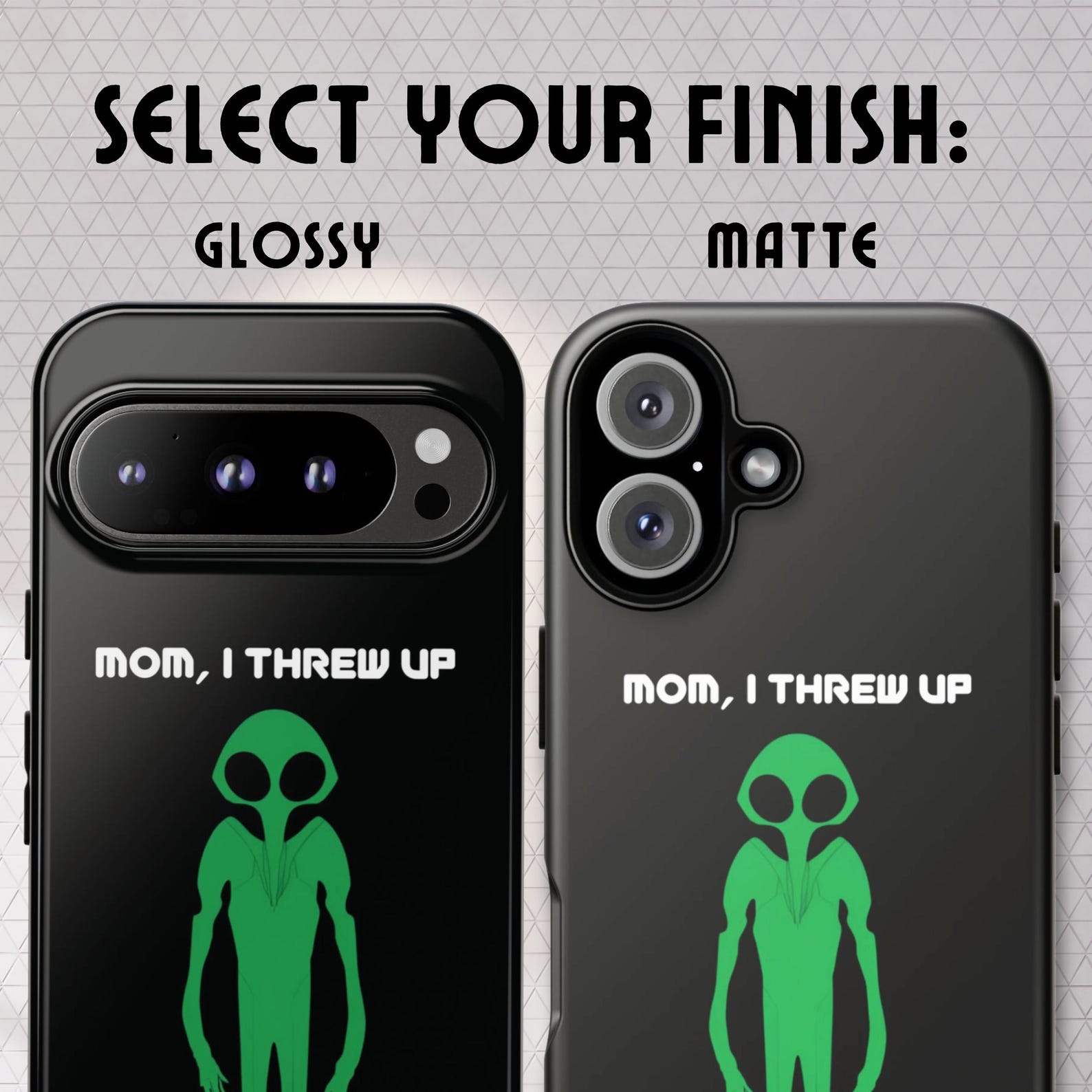 Alien Phone Case Funny Meme Design Quirky Cosmic Phone Cover Glossy ...