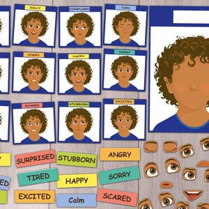 Boy Emotions Activity, Printable Feelings Chart Preschool Pre-k ...