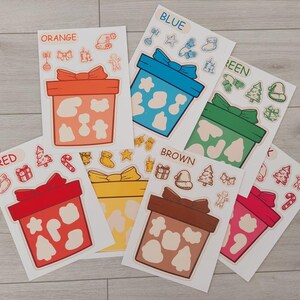 Color Matching Activity Kids for Holiday, Christmas Color Sorting Game ...