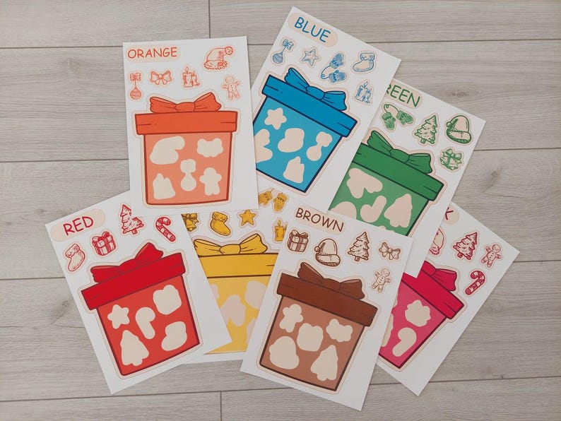 Color Matching Activity Kids for Holiday, Christmas Color Sorting Game ...