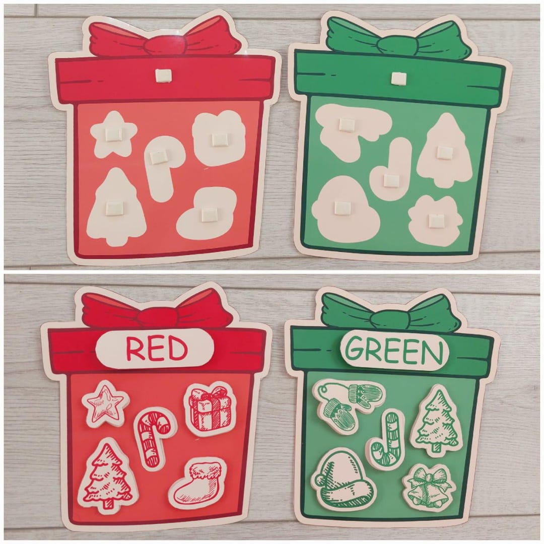 Color Matching Activity Kids for Holiday, Christmas Color Sorting Game ...