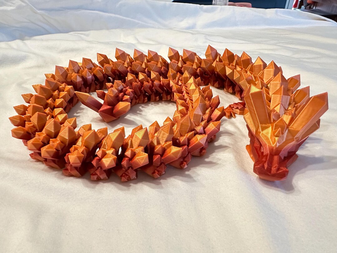 3D Printed Extra Long Crystal Dragon Over 2 Feet Long, Custom Filament ...