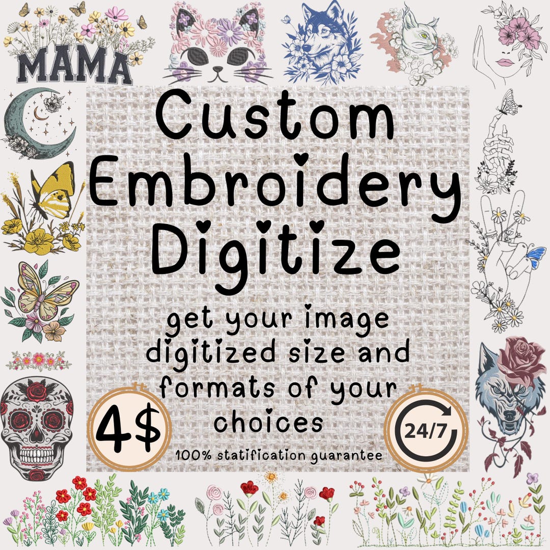 Custom Embroidery Digitize, Embroidery Digitize, Custom Digitize, DST ...