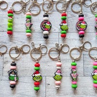 Festive Grinch Keychain - Etsy